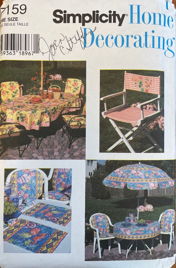 Simplicity 7159 Deck and Patio Accessories Sewing Pattern | Etsy