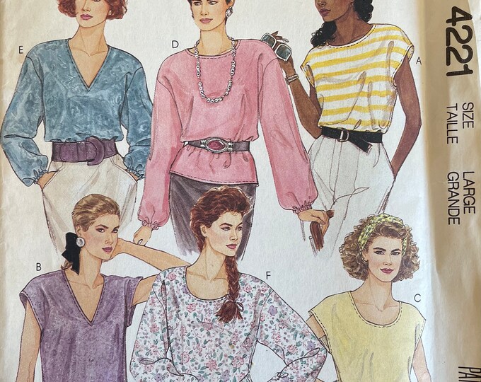 Mccall's 4221 Misses' Top Sewing Pattern, UNCUT, Size Large 18-20 ...