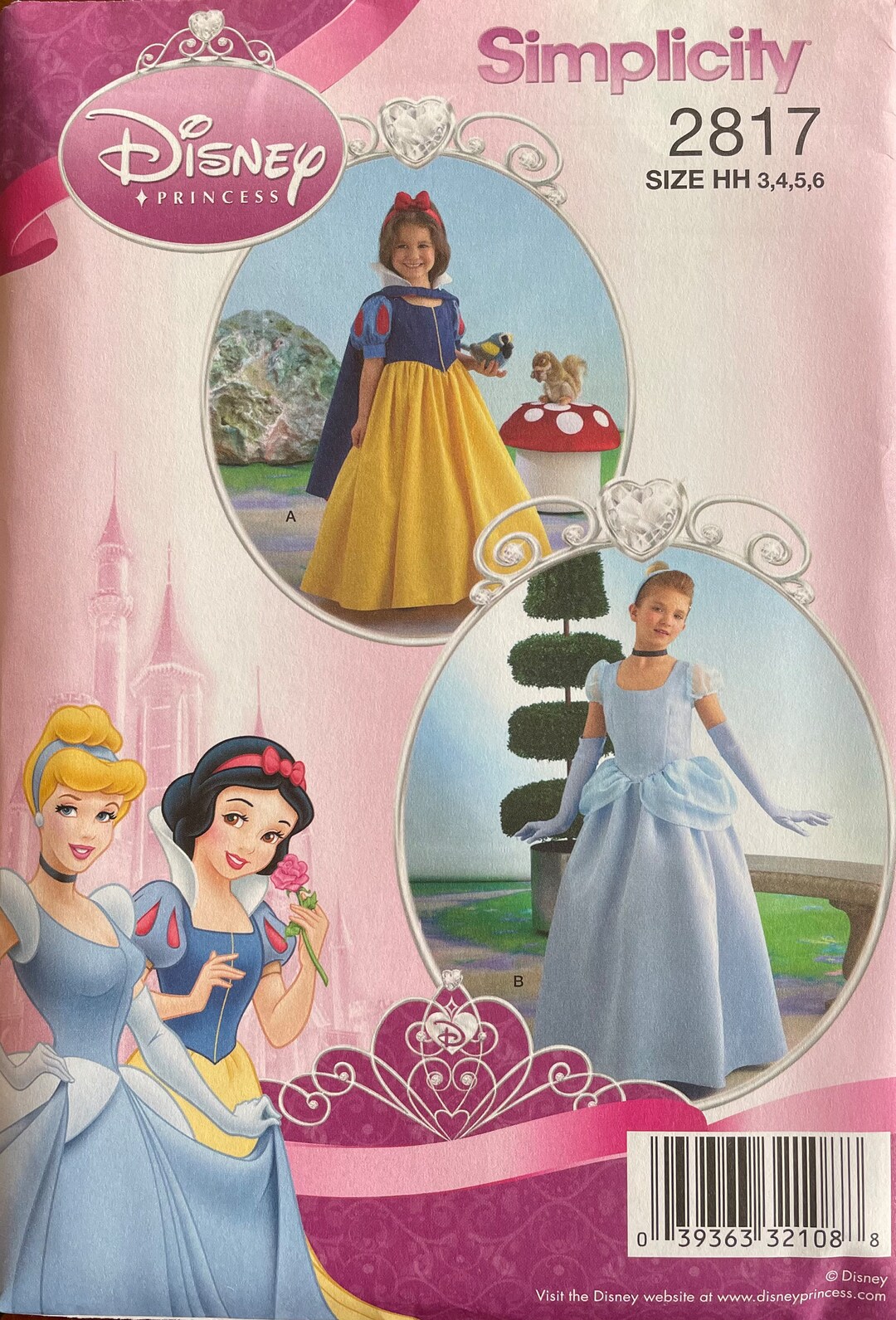 Simplicity 2817 Disney Princess Child's and Girls' Costume Sewing ...
