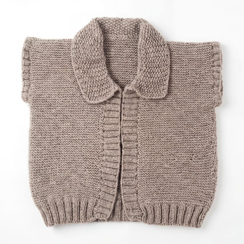 Chunky Vest Knitting Pattern, Easy Garter Stitch Waistcoat PDF ...