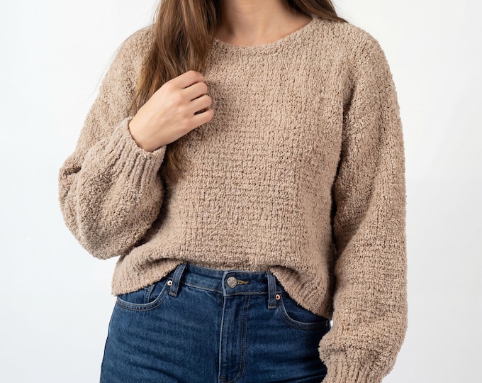 Easy Chunky Knit Sweater Pattern: Beginner Friendly Drop Shoulder ...