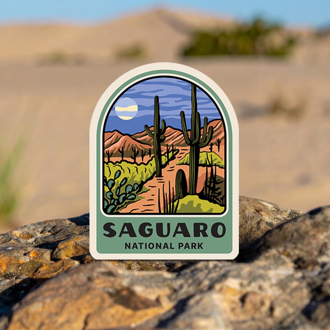 Saguaro National Park Sticker Vinyl Cactus Desert Car Bumper or Laptop ...