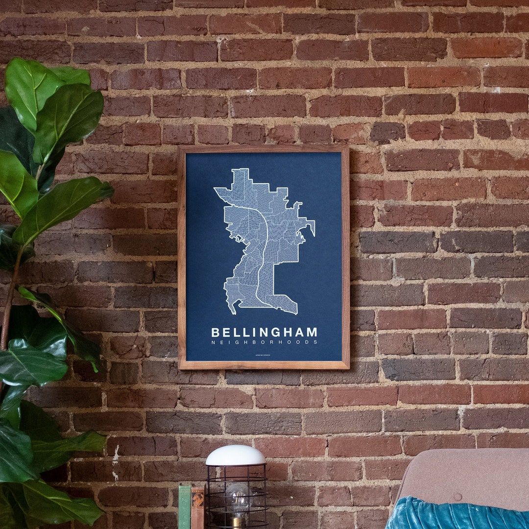 BELLINGHAM City Map Art, Home Office Wall Decor, Washington Poster ...