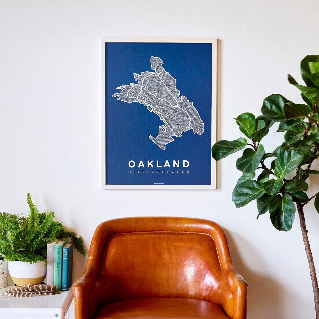 OAKLAND City Map Art, Home Office Wall Decor, Minimalist City Art ...