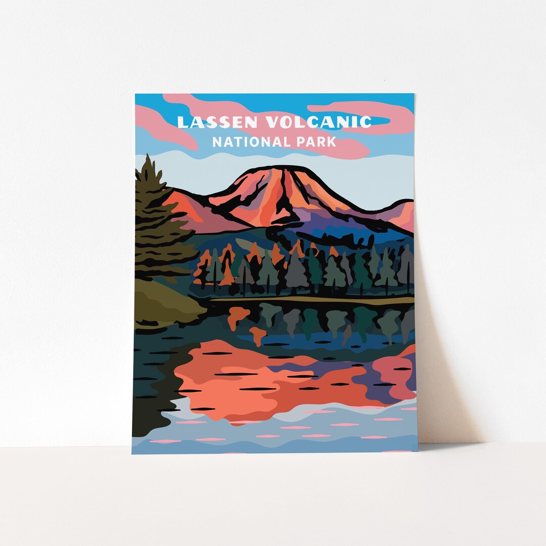 Lassen Volcanic National Park Print, Vintage WPA Travel Poster ...