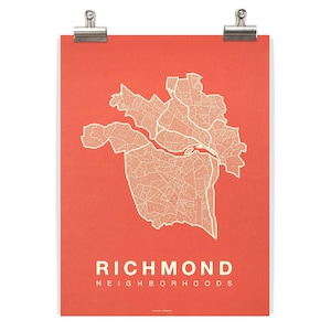RICHMOND City Map Art, Home Office Wall Decor, Minimalist City Art ...