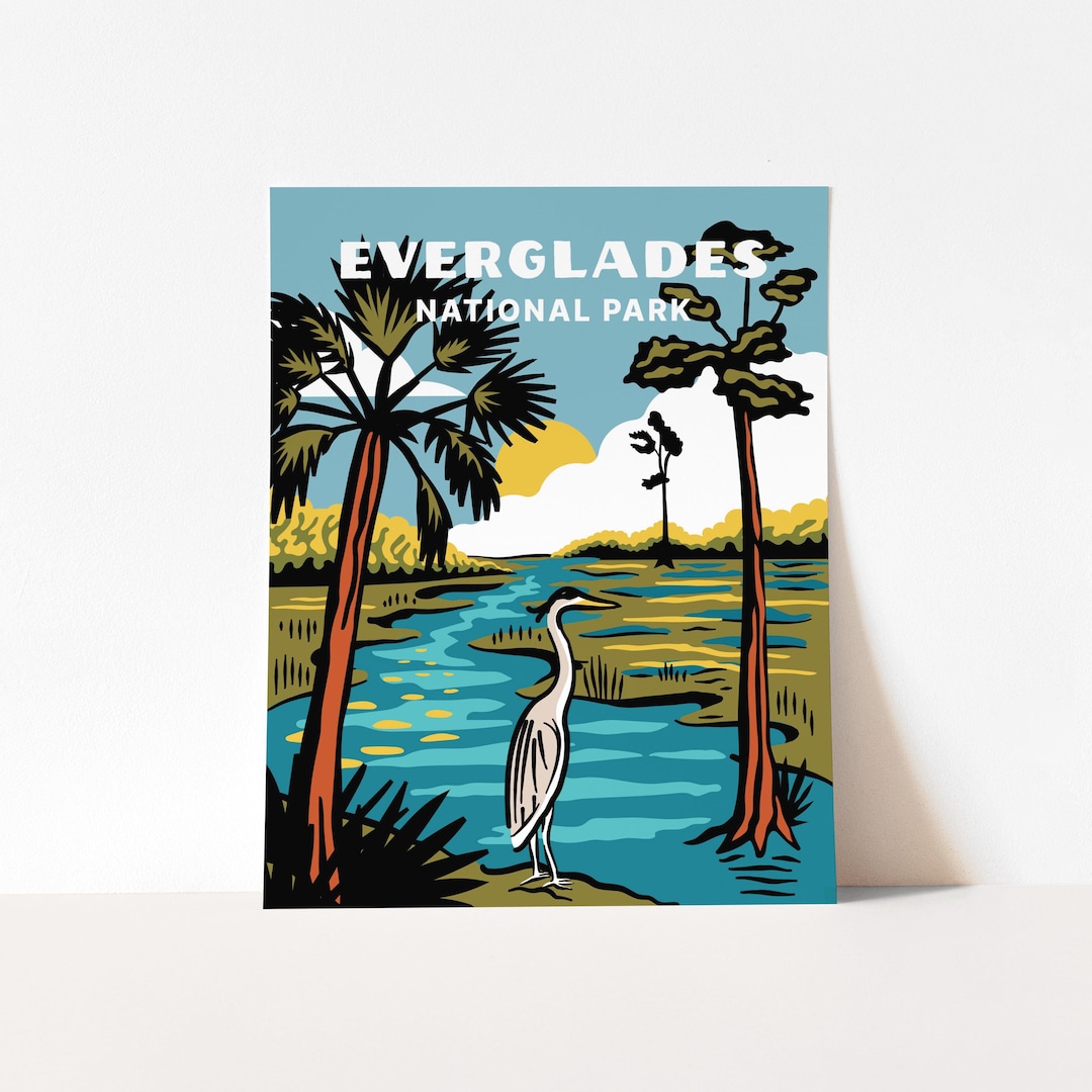 Everglades National Park Print, Vintage WPA Travel Poster, Florida Wall ...