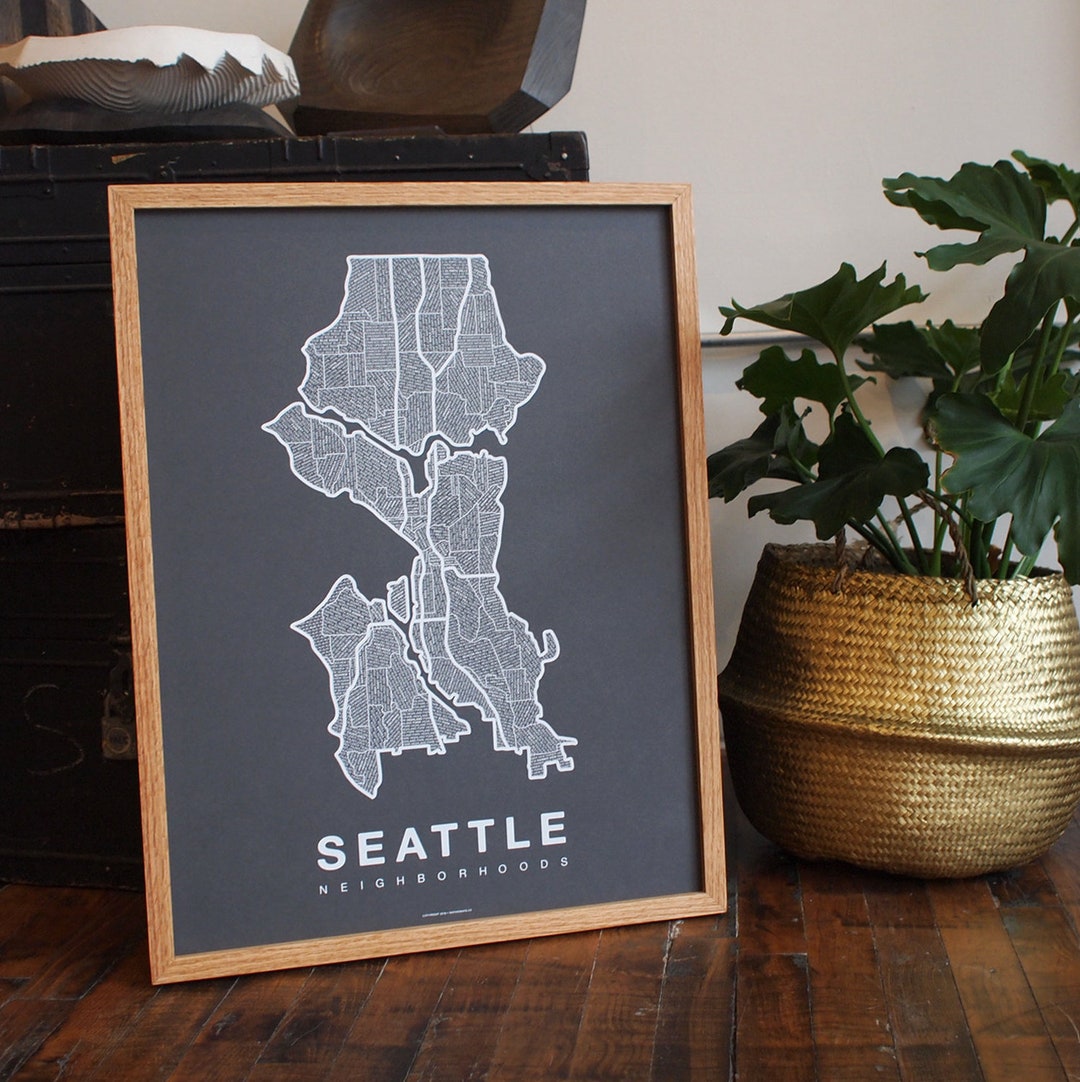 SEATTLE City Map Art, Home Office Wall Decor, Minimalist City Art ...