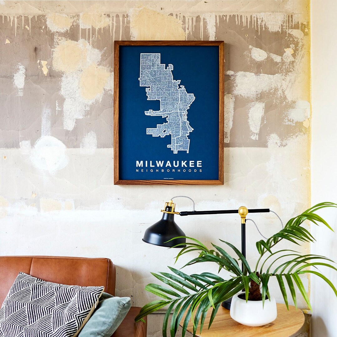 MILWAUKEE City Map Art, Home Office Wall Decor, Minimalist City Art ...