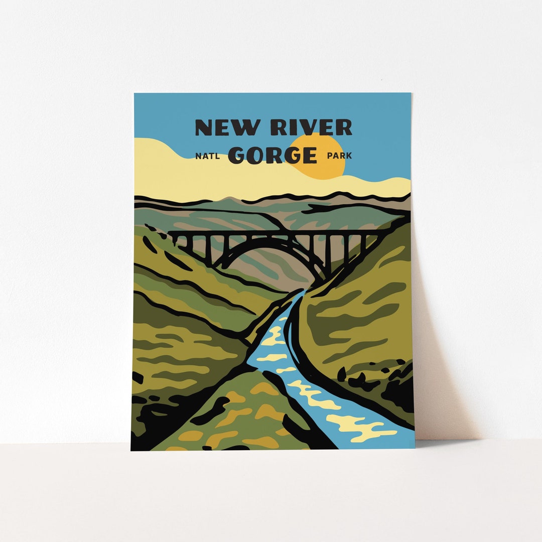 New River Gorge National Park Print, Vintage WPA Travel Poster, West ...