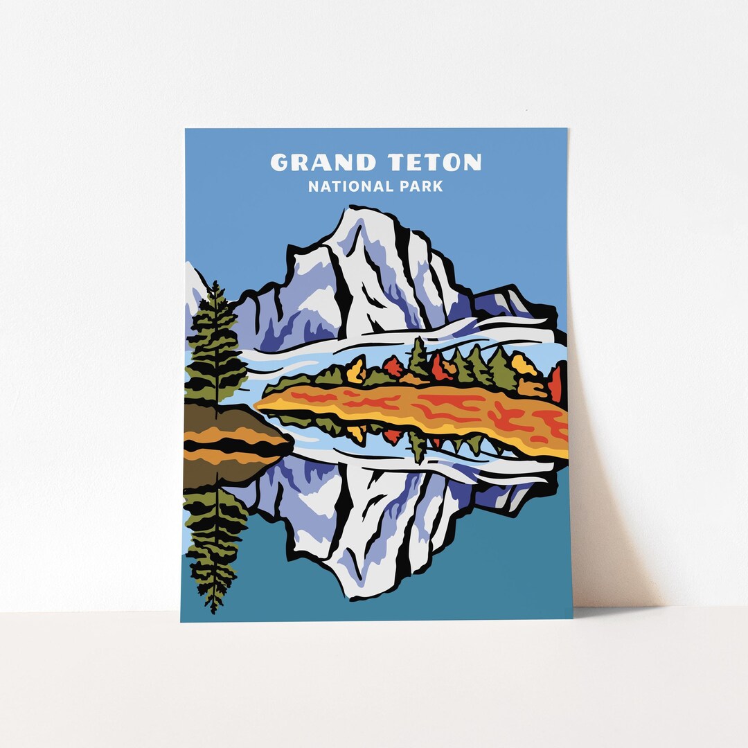 Grand Teton National Park Print, Vintage WPA Travel Poster, Wyoming ...