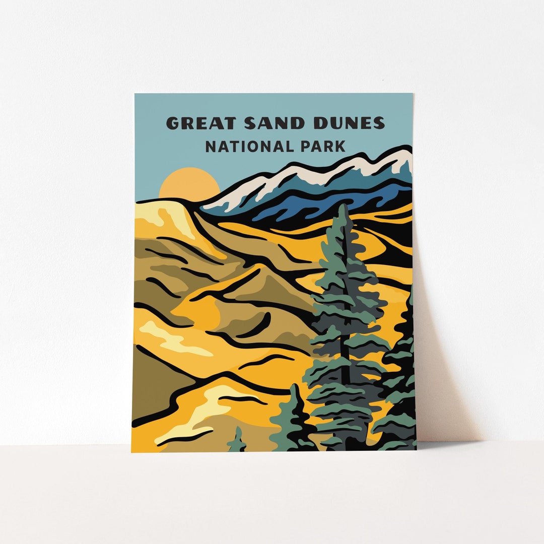 Great Sand Dunes National Park Print, Vintage WPA Travel Poster ...