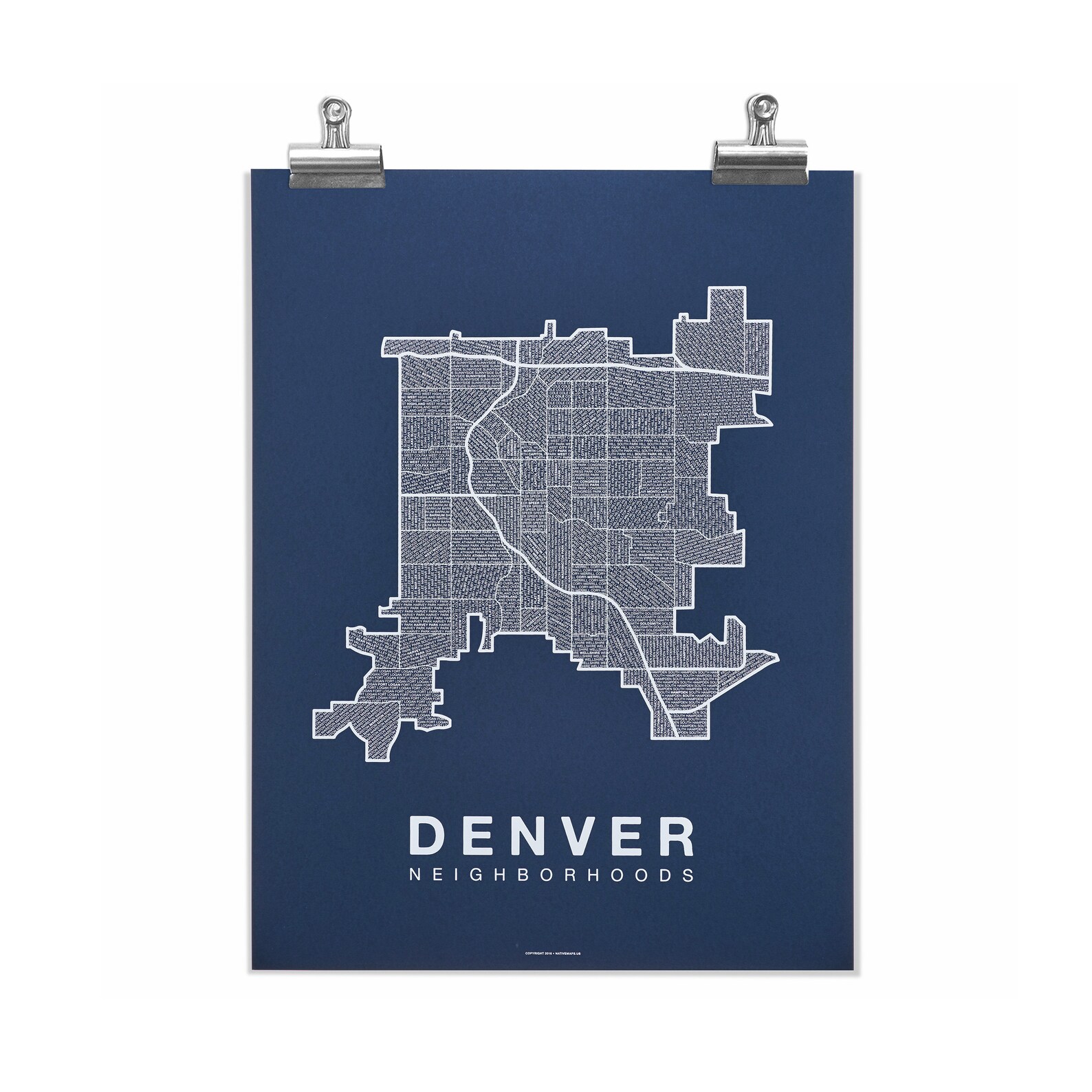 DENVER City Map Art, Home Office Wall Decor, Colorado Poster ...