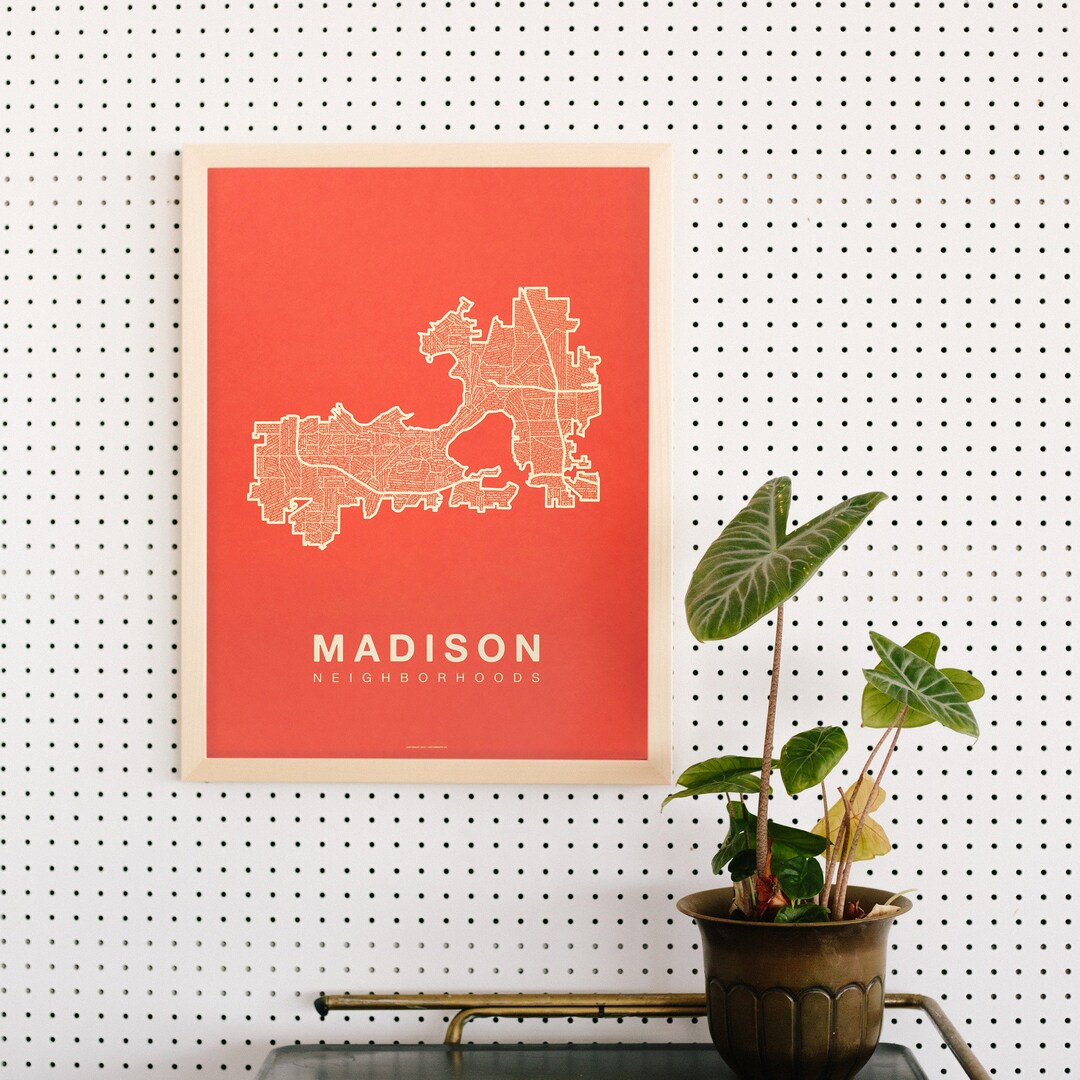 MADISON City Map Art, Home Office Wall Decor, Wisconsin Poster ...