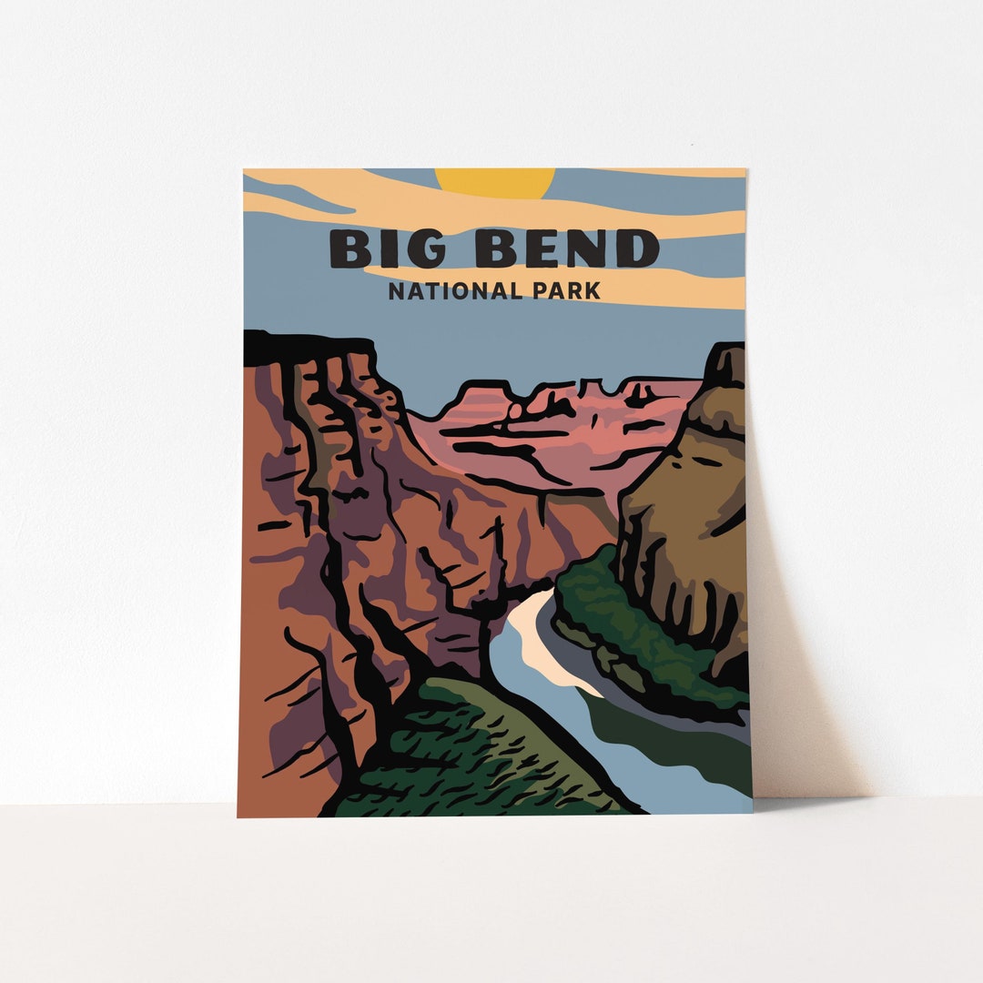 Big Bend National Park Print, Vintage WPA Travel Poster, Texas Wall Art ...