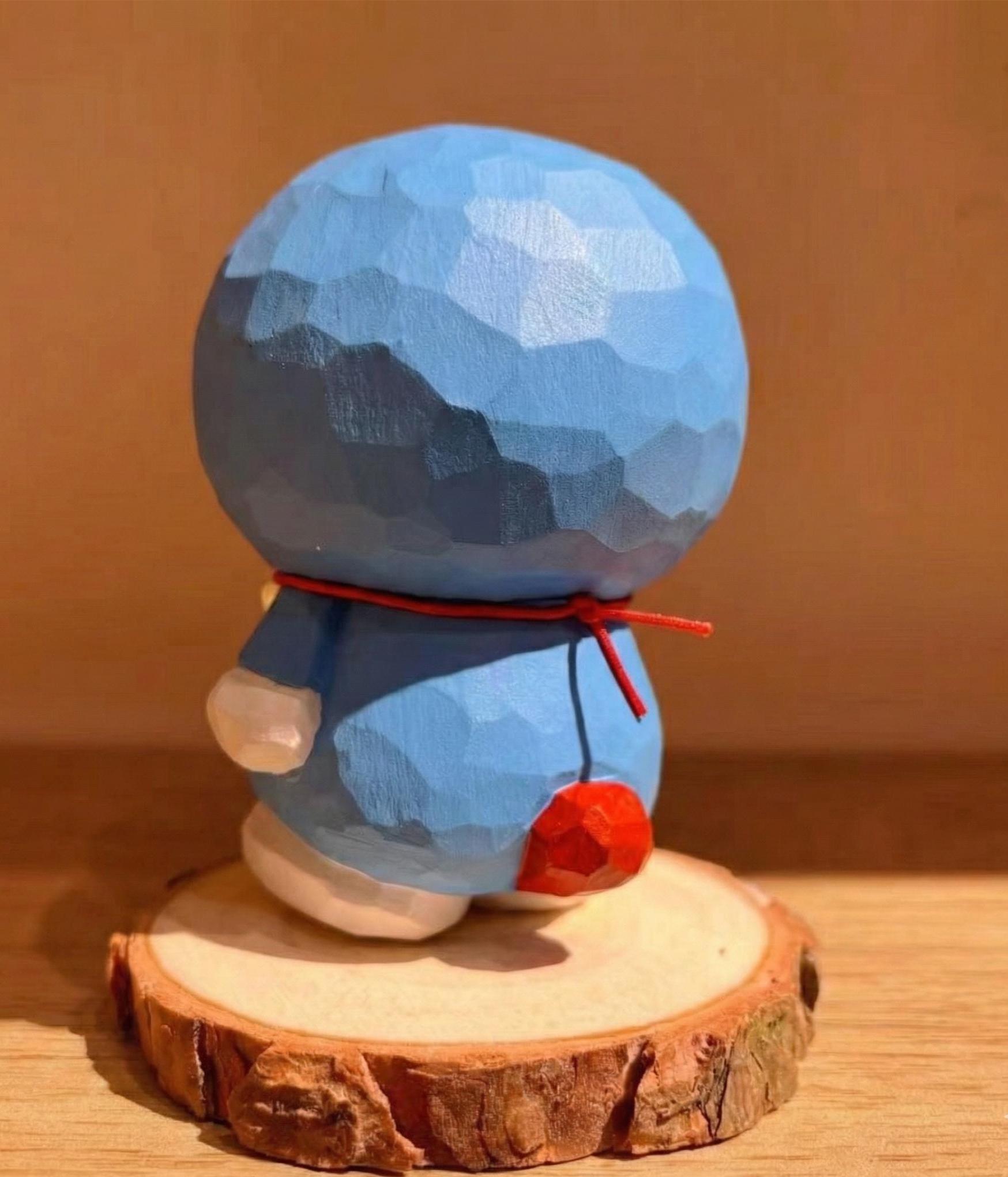 Hand Carved Wooden Cartoon Figurine, Cute Anime Character Statue, Desk ...