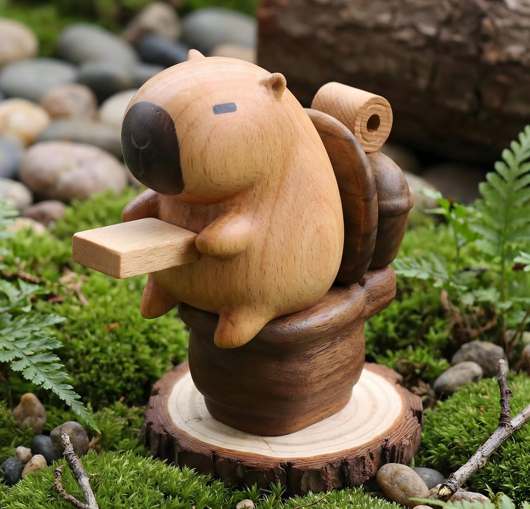 Handmade Wooden Capybara Toilet Figurine – Funny Desk Decor - Etsy