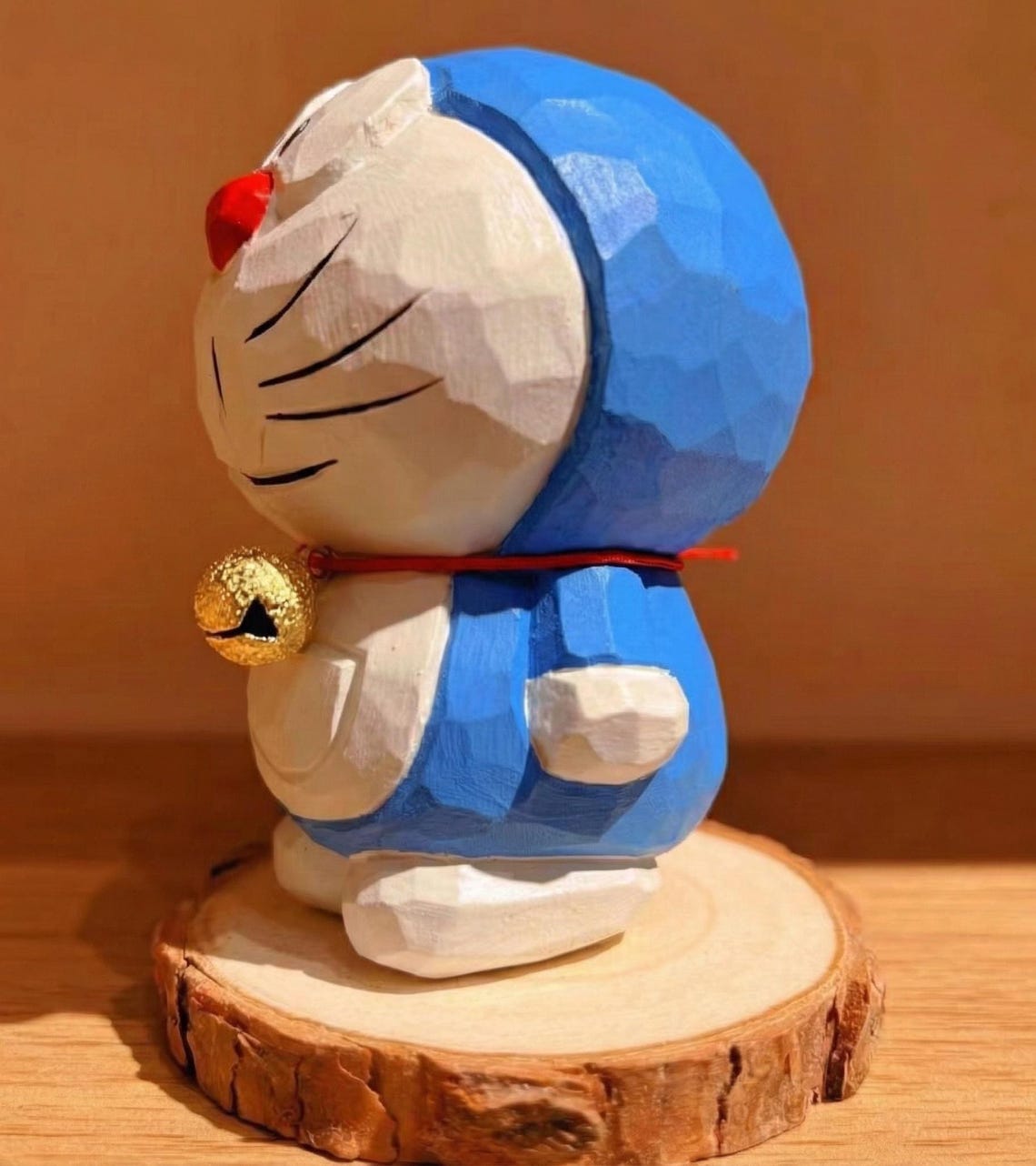 Hand Carved Wooden Cartoon Figurine, Cute Anime Character Statue, Desk ...