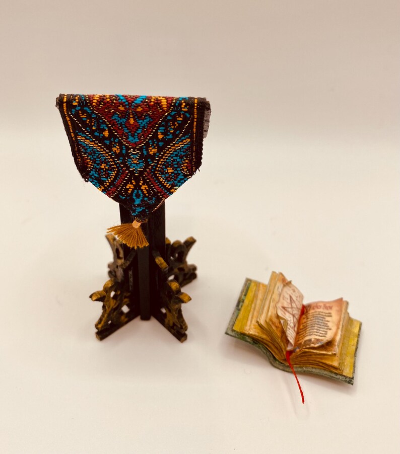 Dollhouse Miniature Wooden Lectern With Open Spell Book - 1/12 Scale - Etsy