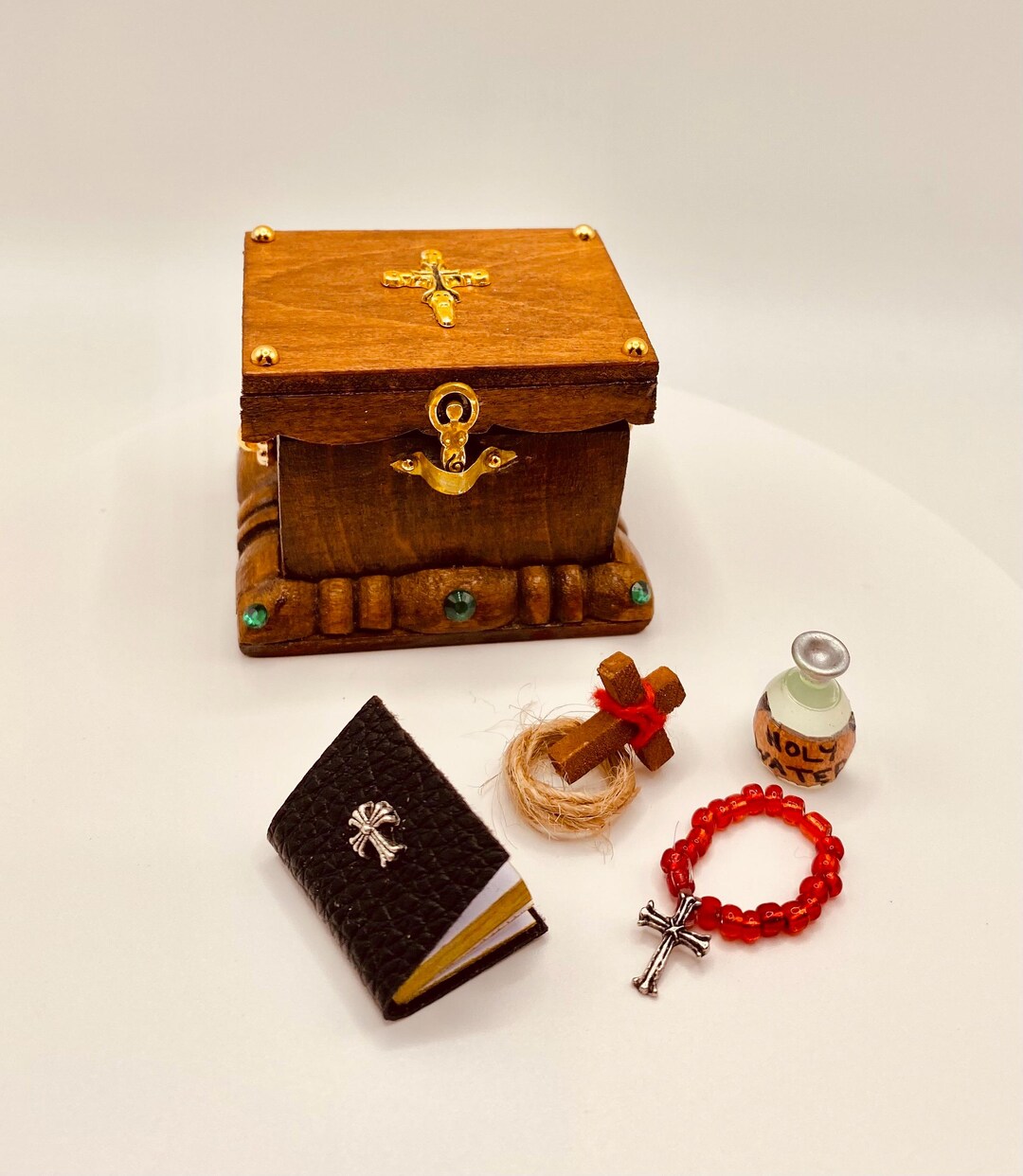 Miniature Exorcism Kit Dollhouse Scale – Haunted Dybbuk Box Style, Holy ...