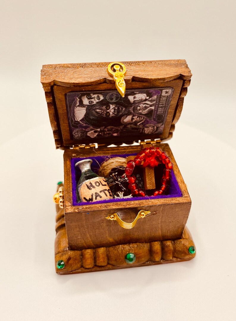 Miniature Exorcism Kit Dollhouse Scale – Haunted Dybbuk Box Style, Holy ...