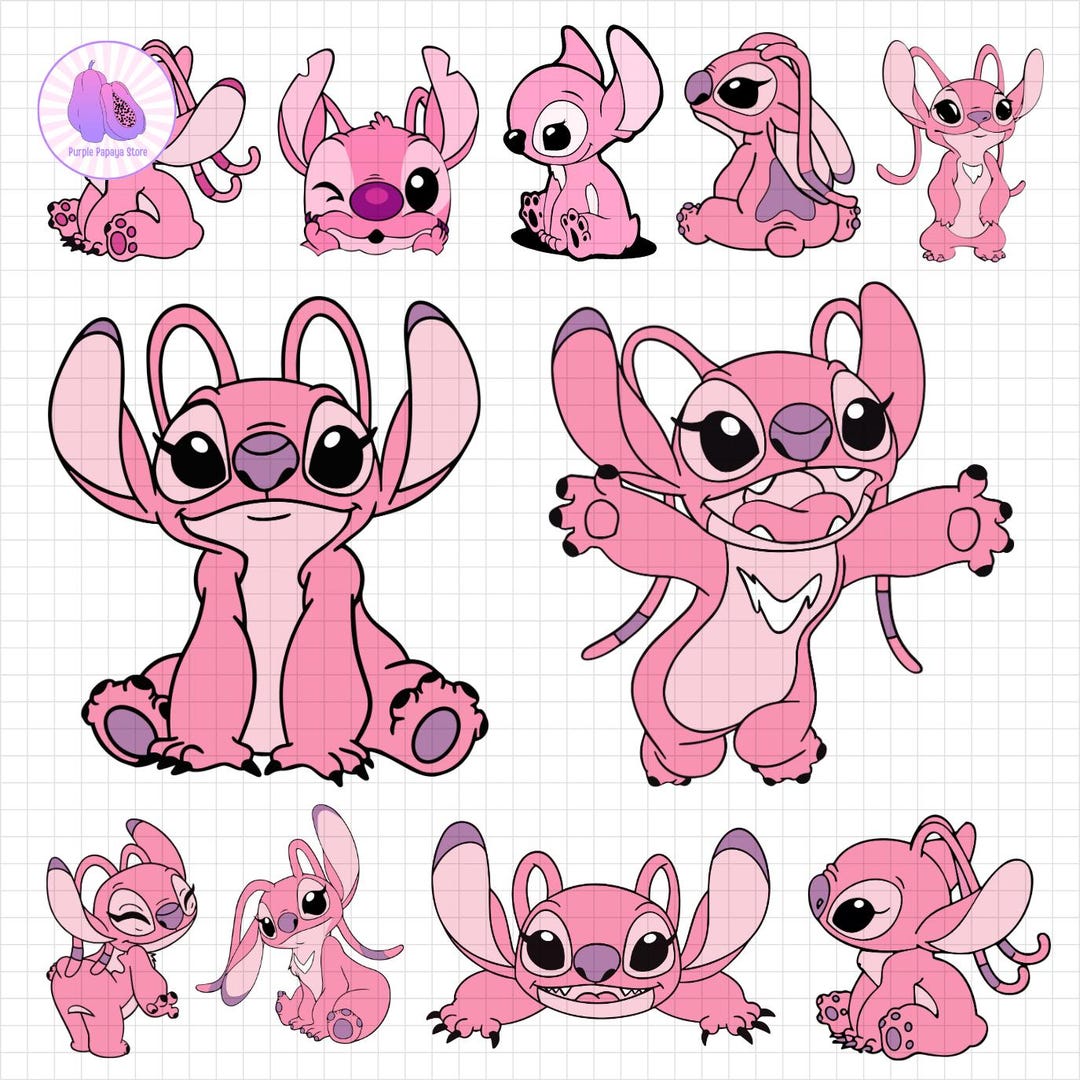 Angel Png Bundle, Pink Alien Couple Svg, Angel Cartoon, Stich Couple ...