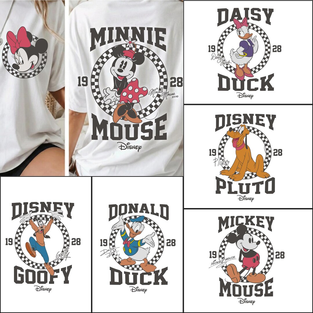 Retro Mikey Mouse Checkered Png Bundle, Retro Mouse Png Files for ...