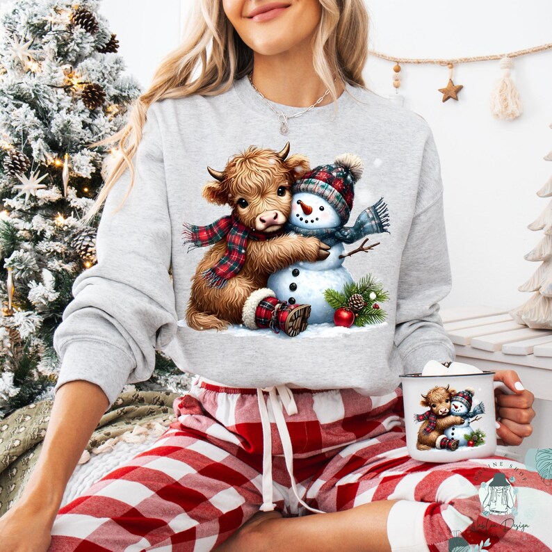 Christmas Highland Cow PNG, Holiday Clipart (digital Download) - Etsy