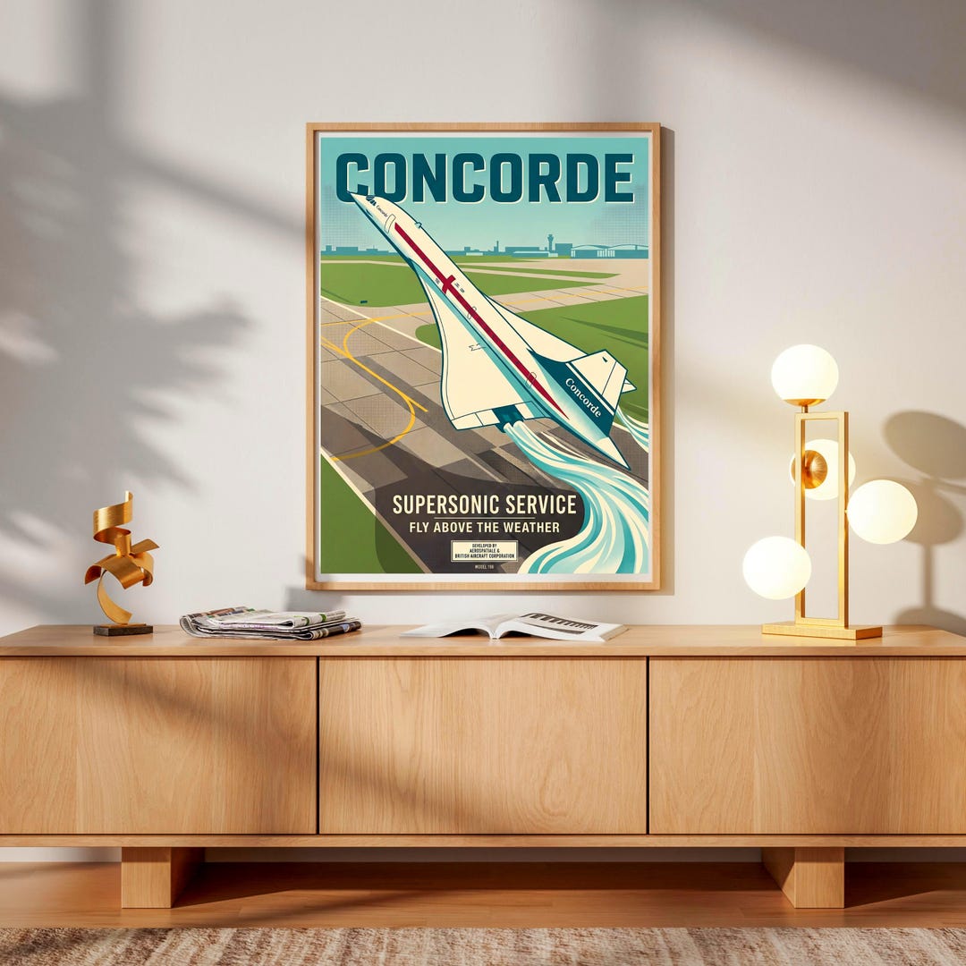 Concorde Retro Poster Matte Vertical Poster | Vintage Supersonic ...
