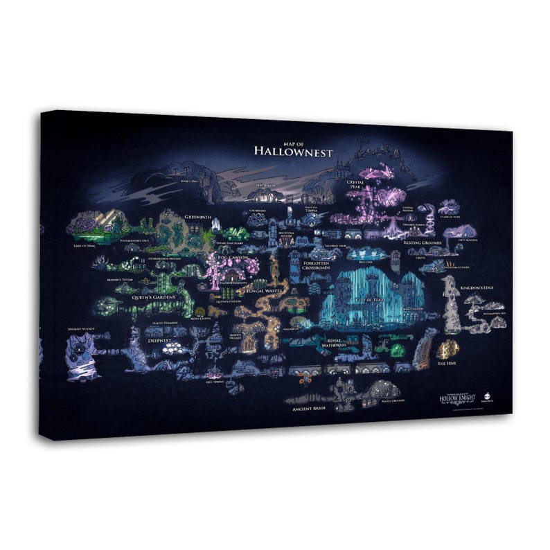 Hollow Knight the Map of Hallownest Game Posters Wall Art Painting ...