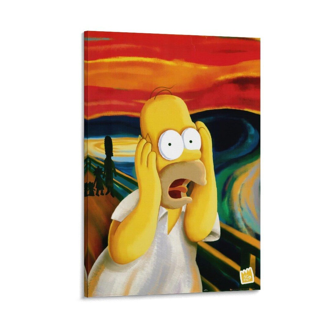 Trippy Homer Cartoon Posters Wall Art Painting Canvas Gift Living Room ...