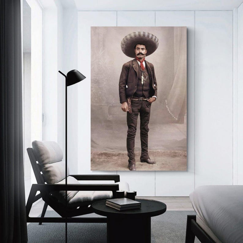 Emiliano Zapata Color Portrait Poster Posters Wall Art Painting Canvas ...