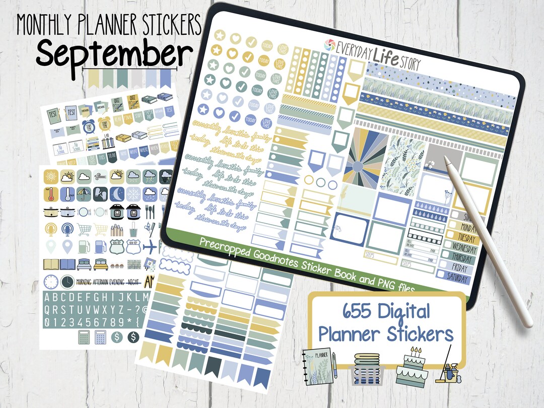 Ready for September Digital Planner Stickers, iPad Stickers, Goodnotes ...