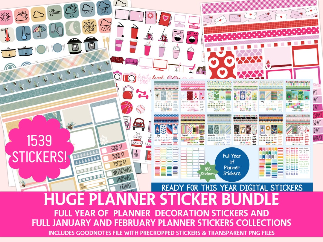 1000 Planner Sticker Bundle Full Year Ipad Stickers - Etsy