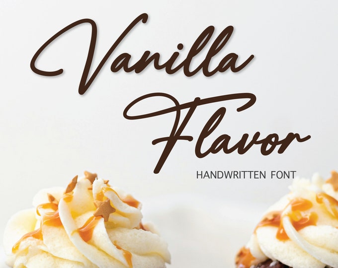Vanilla Flavor Font // OTF, TTF, Digital Download, Handwritten Script ...