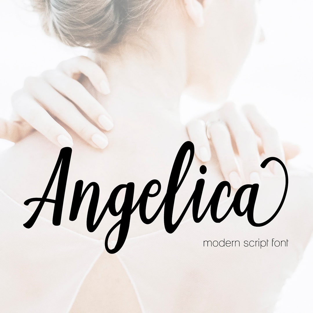Angelica Font Font // OTF, TTF, Digital Download, Handwritten Script ...