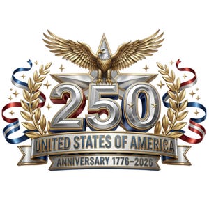 USA 250th Anniversary PNG, 1776-2026, America 250 Emblem ...