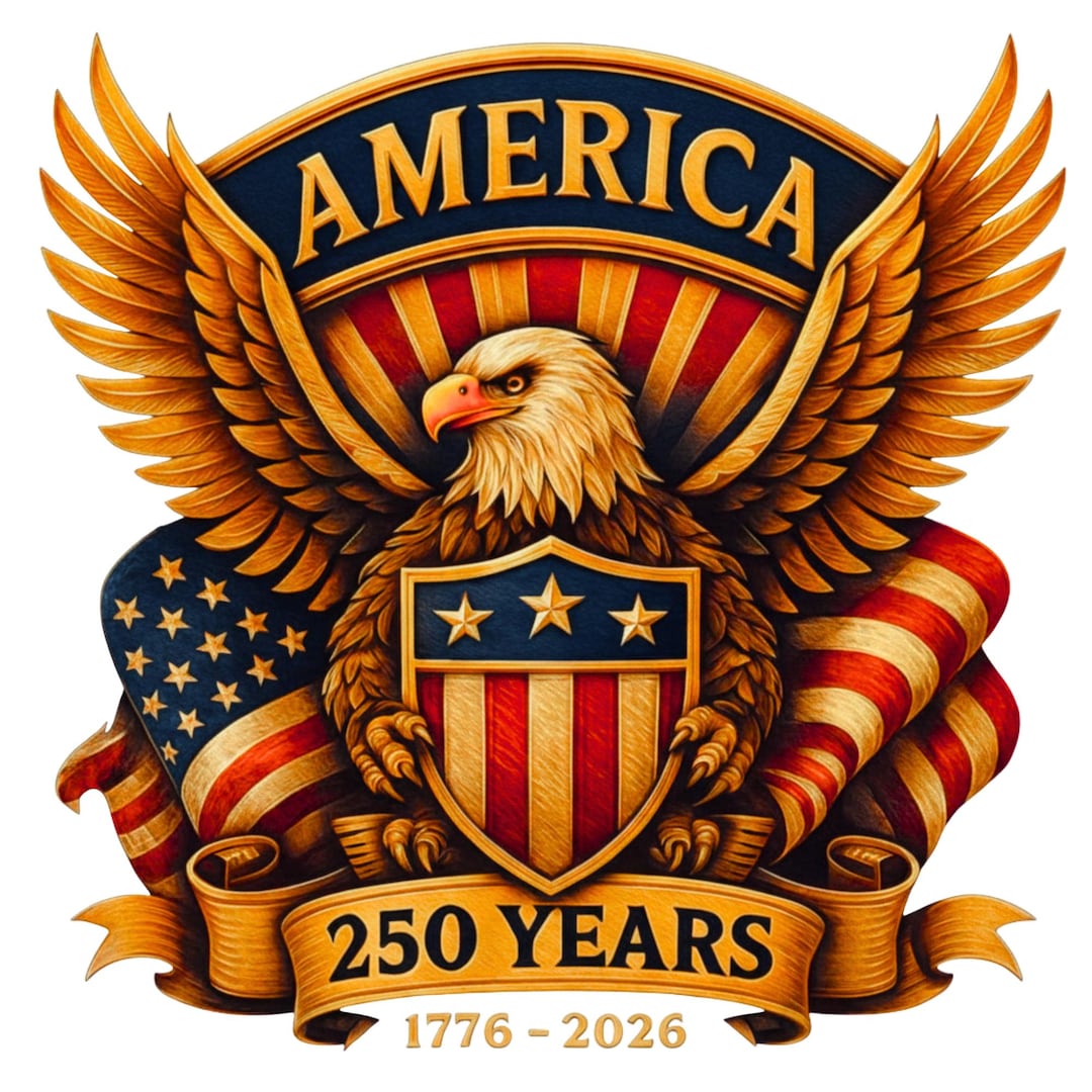 USA 250th Anniversary PNG, 1776-2026, America 250 Emblem ...