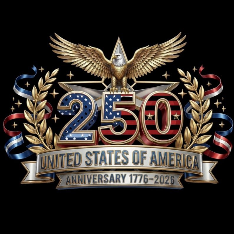 USA 250th Anniversary PNG, 1776-2026, America 250 Emblem ...