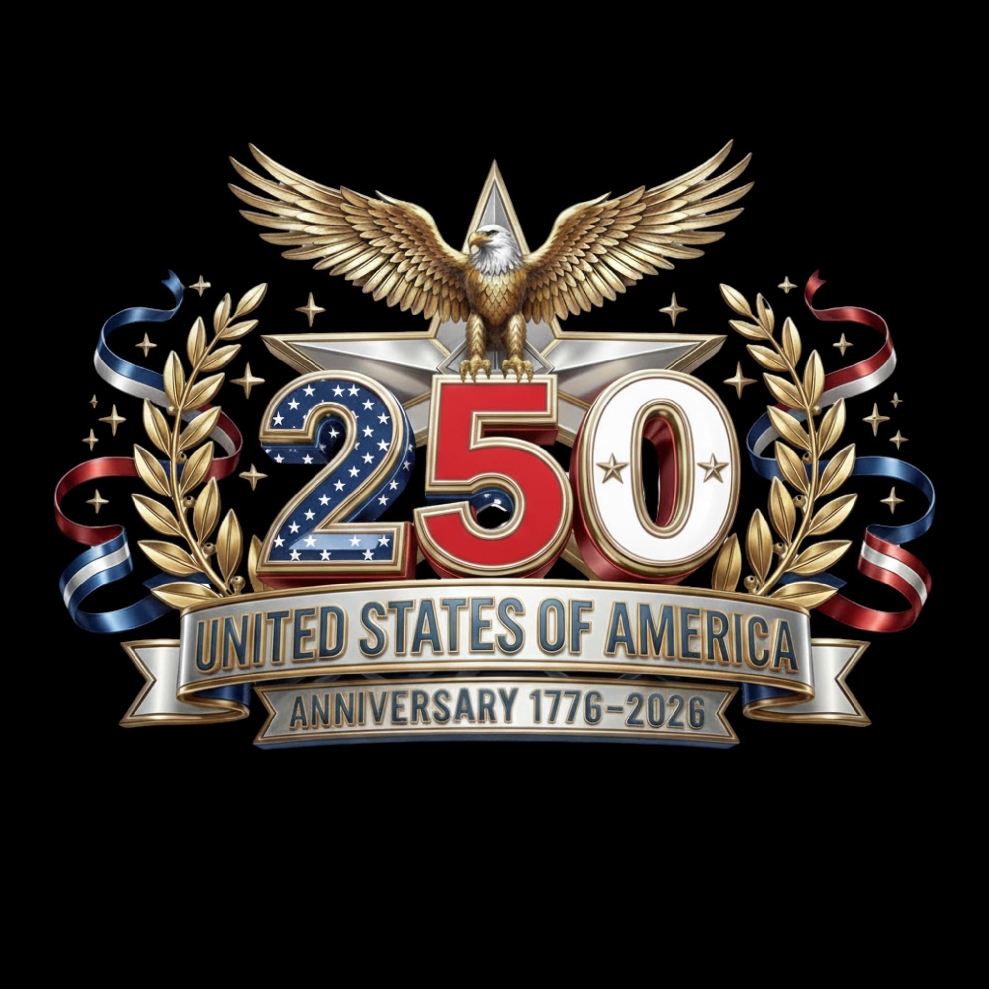 USA 250th Anniversary PNG, 1776-2026, America 250 Emblem ...