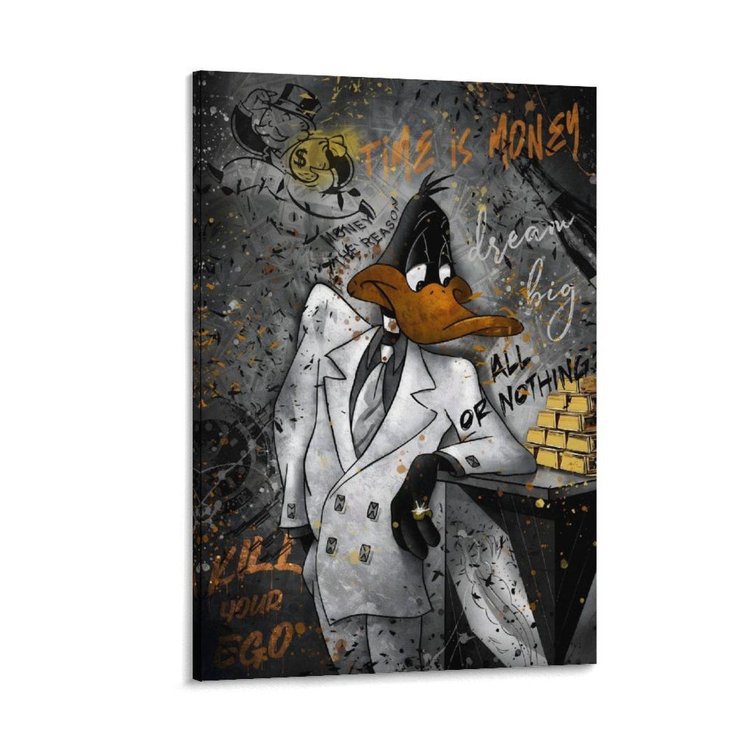 Daffys Duck Cartoon Posters Cool Artworks Painting Wall Art Canvas ...