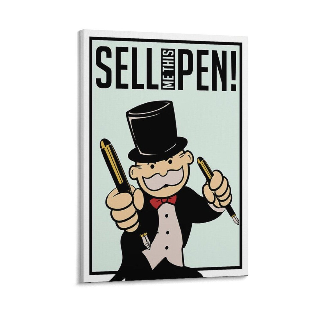 Alec-monopoly "sell Me This Pen" Canvas Print - Pop Art Wall Decor - Etsy