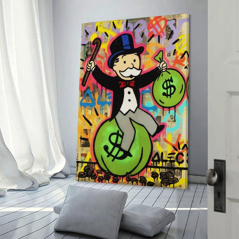 Alec Monopoly Graffiti Art Canvas Print, Money Theme - Etsy