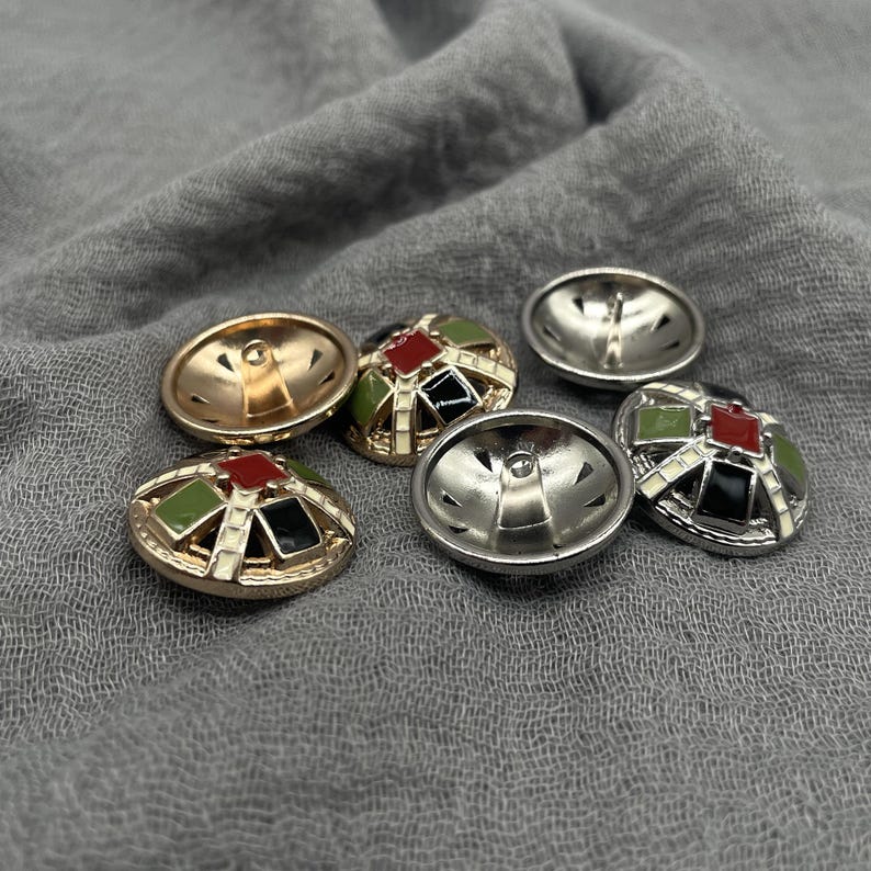 Vintage British Cross Hollow Metal Buttons 18-23mm, Gold Silver ...
