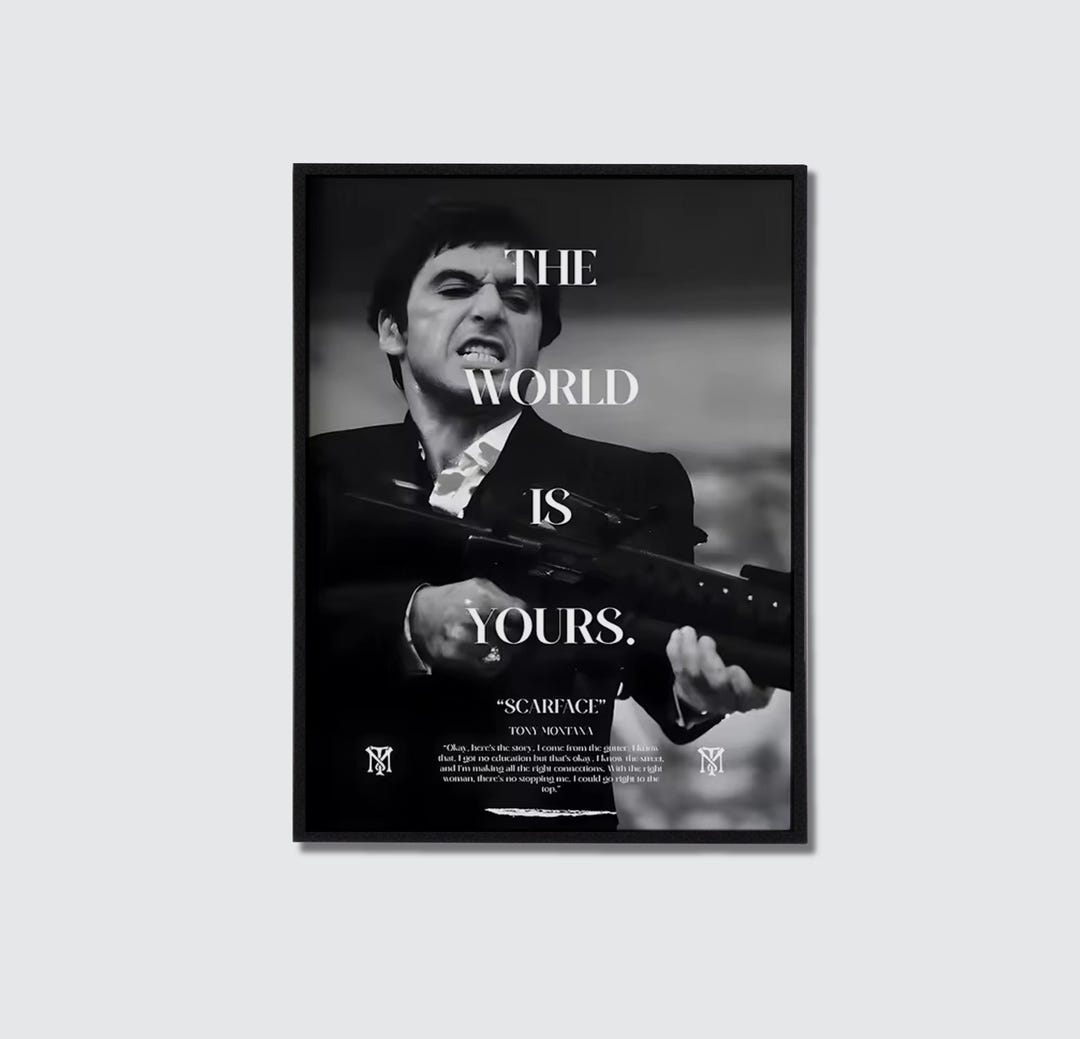 Scarface Godfather Characters Poster Classic Gangster Movie Abstract ...