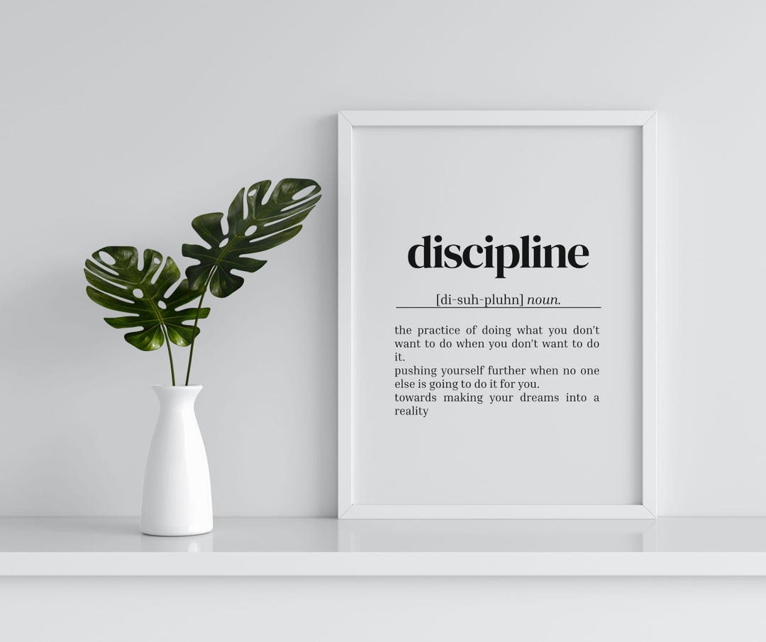 Discipline Definition Art Print, Motivational Office Decor (digital ...