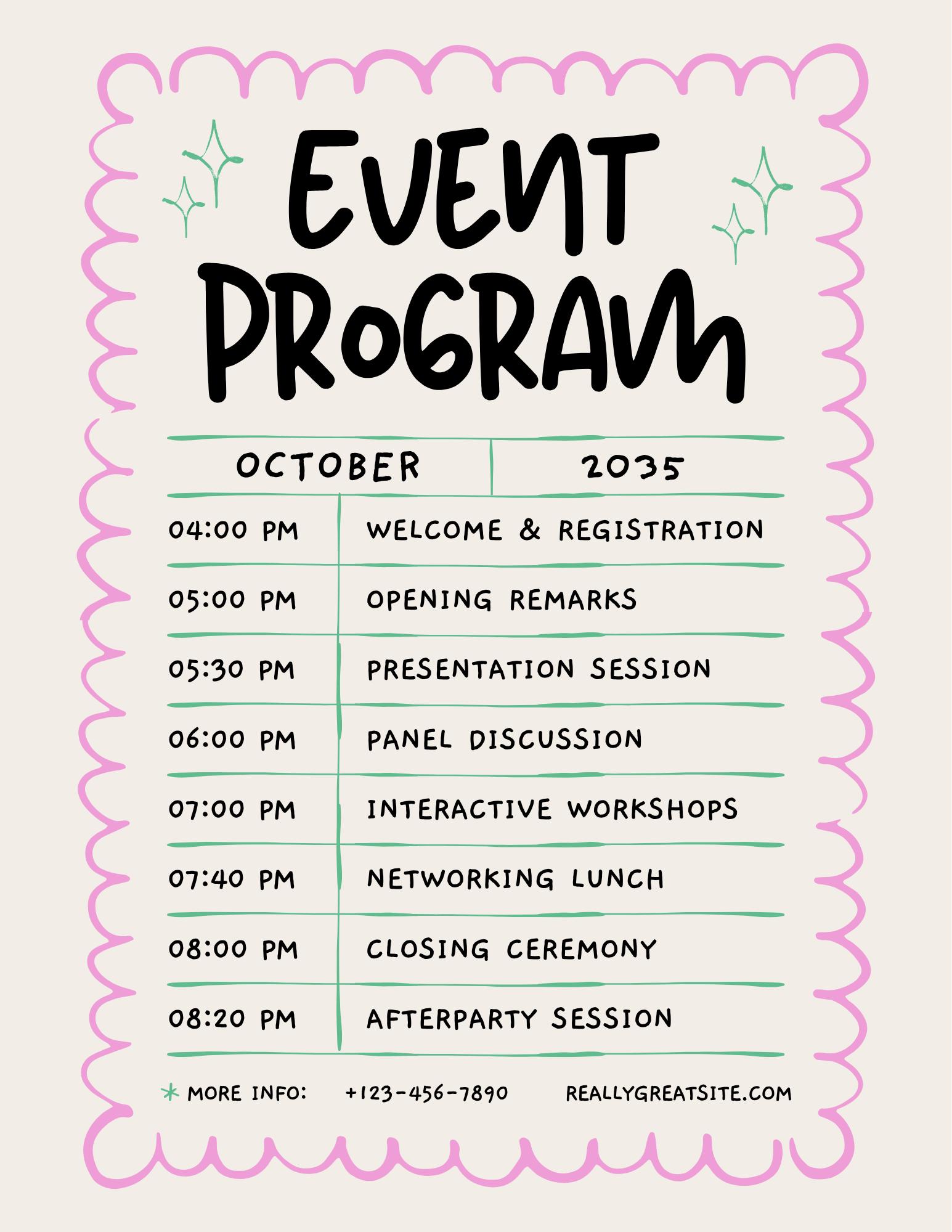 Corporate Event Program Template Canva Editable Event Agenda Printable ...