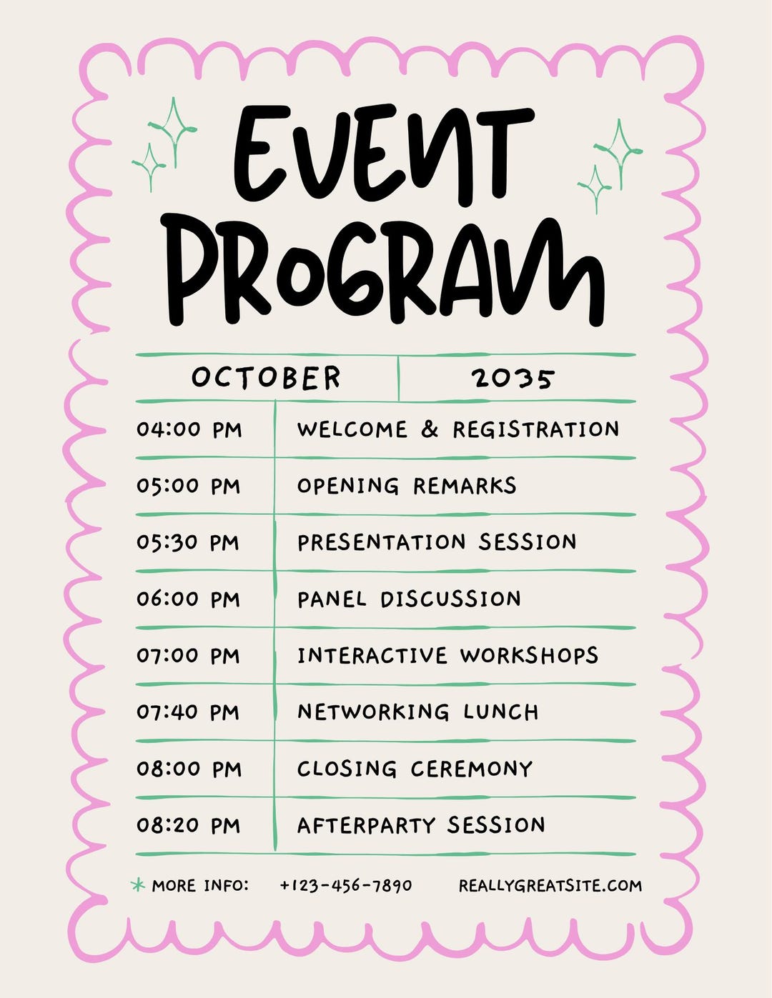 Corporate Event Program Template Canva Editable Event Agenda Printable ...