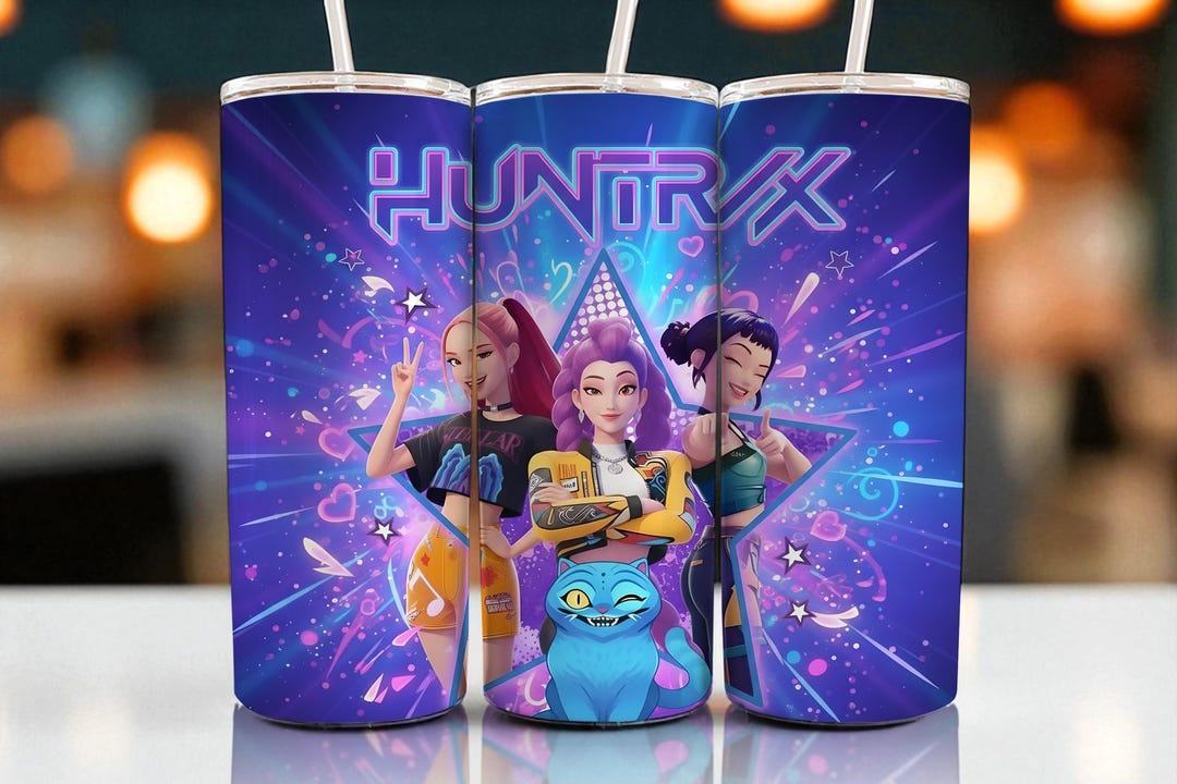 Huntrix Kpop Demon Hunters Tumbler Wrap: 20oz Sublimation Design ...