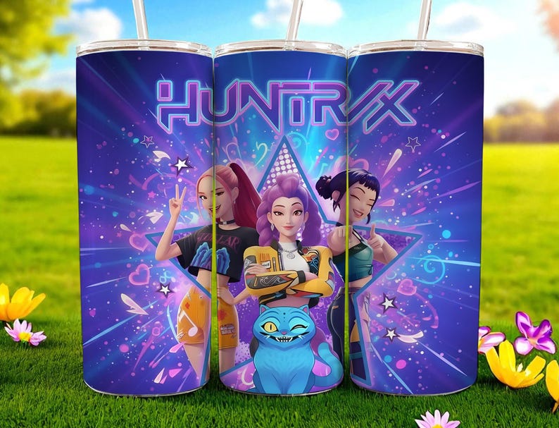 Huntrix Kpop Demon Hunters Tumbler Wrap: 20oz Sublimation Design ...